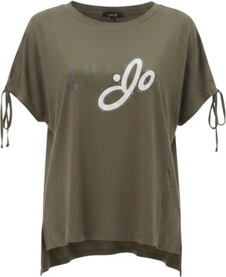 Liu Jo Femme, Tops, Vert, Taille: 44 FR T-Shirt &agrave; Manches Couliss&eacute;es