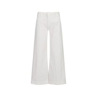 Guess Pantalon coupe palazzo &agrave; taille mi-haute tress&eacute;e en coton m&eacute;lang&eacute;