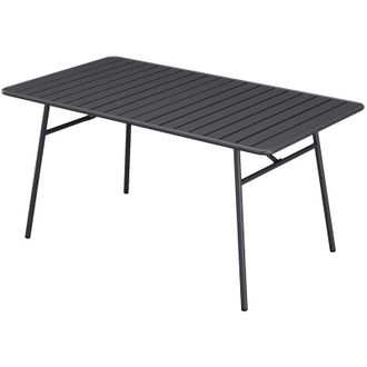 Vente-Unique Table de jardin L.200 cm en m&eacute;tal - Gris anthracite - MIRMANDE de MYLIA
