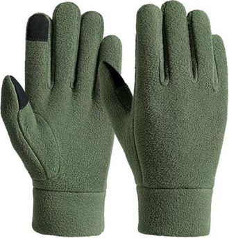 Generic Moufles dhiver thermiques double couche &eacute;paisse doubl&eacute;e en polaire pour sports de plein air, ski, doublure int&eacute;rieure compatible avec &eacute;cran tactile, V