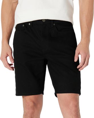 Amazon Essentials Herren Herren-Jeans-Shorts, schwer, Stretch, gerade Passform, Schwarz, 38W