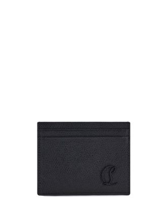 Christian Louboutin Mens Card Holder Logo Black Calf Leather Umbrellas Accessory