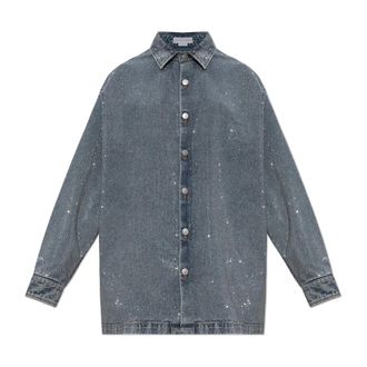 Stella McCartney Femme, Blouses et Chemises, Bleu, Taille: 38 FR Chemise en denim avec appliqués scintillants
