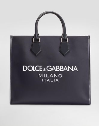 Dolce & Gabbana Gro&atilde;&yuml;er Shopper Aus Nylon - Mann Shopper Blau Nylon Onesize