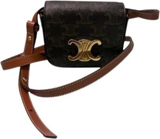 Celine Sac bandouli&egrave;re Triomphe en cuir PVC Pre-owned - Femme - Pre-owned - Brun - Taille: ONE Size