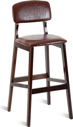 Generic Barhocker in Tresenh&ouml;he, Tresenhocker aus PU-Leder mit R&uuml;cken- und Fu&szlig;st&uuml;tze, K&uuml;cheninsel-Fr&uuml;hst&uuml;cksbarst&uuml;hle, Holzrahmen, 136 kg