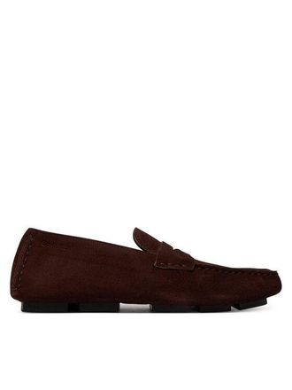 Calvin Klein Mokassins Square Driver Suede HW0HW02844 Dunkelrot