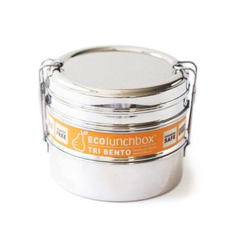 ECOlunchbox ECOlunchbox Tri Bento, 3-teilige Runddose aus Edelstahl | Bento Box | Lunchbox | Brotdose