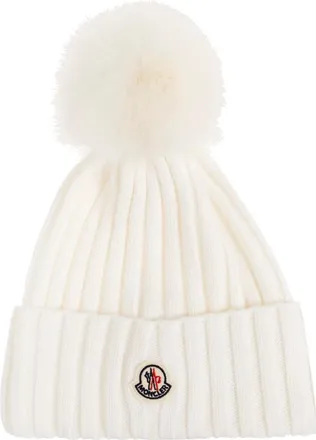 Moncler Femme, Accessoires, Beige, Taille: ONE Size Bonnet en laine avec pompon