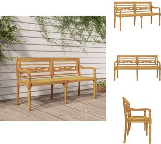 vidaXL Vidaxl - Batavia-Sitzbank 150 cm Massivholz Teak - Teakholzb&auml;nke - Gartenbank - Outdoor M&ouml;bel - Balkonm&ouml;bel - Terrassenm&ouml;beln