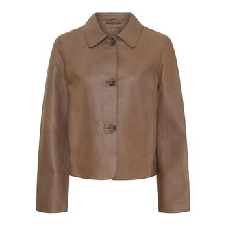 Notyz Lederjacke - - Jackets - Damen - Braun - L