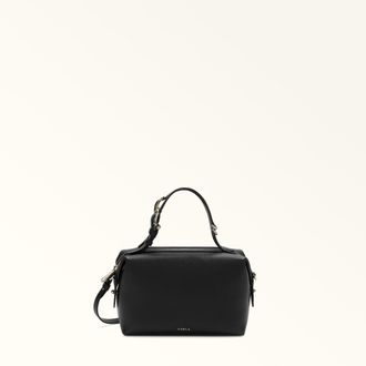 Furla Double Boston-tasche Nero Schwarz Night-kalbsleder Damen