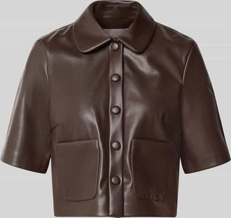 Christian Berg Cropped Hemdbluse in Leder-Optik