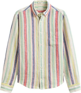 GANT Homme, Chemises, Multicolore, Taille: XL Reg Multistripe Linen Shirt