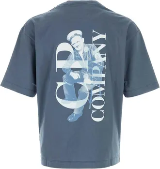 C.P. Company Mens Denim Blue Cotton T-Shirt Orionblue Exterior Exterior: T-shirts And Polos