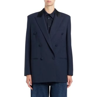 Dondup Gereihter Wollgabardine-Blazer - - Jackets - Damen - Blau - L