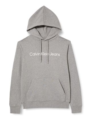 Calvin Klein Jeans Herren CORE INSTITUTIONAL LOGO HOODIE, Mid Grey Heather, XXL