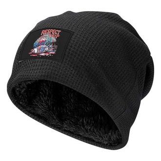 Ahdyr Bonnet en Maille gaufr&eacute;e Respect Drip Football Game Day, Polaire, Chaud et Chaud pour lhiver, pour Hommes et Femmes, Noir