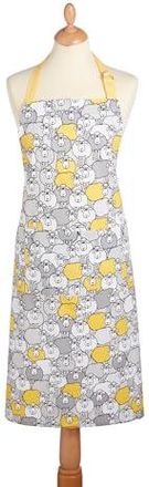KitchenCraft Yellow Sheep Anpassbare Originelle Kochsch&uuml;rze, Baumwolle, Gelb/Grau/Wei&szlig;, 31 x 69 x 89 cm, 1 Einheiten