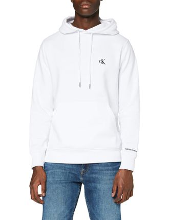 Calvin Klein Jeans Calvin Klein Herren Sweatshirt Ck Essential mit Kapuze, Weiß (Bright White), XL