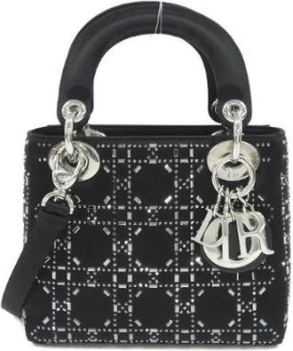 Dior Pre-owned Lady Dior Sac en Satin - Femme - Pre-owned - Noir - Taille: ONE Size