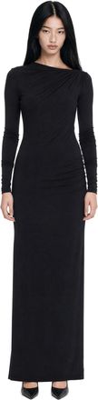 Andamane Draped Jersey Dress - Black