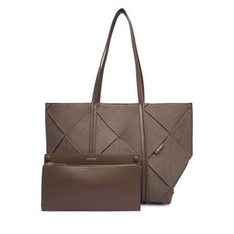 Calvin Klein Handtasche Calvin Klein Woven Sueded Carryall LV04F3695G Braun
