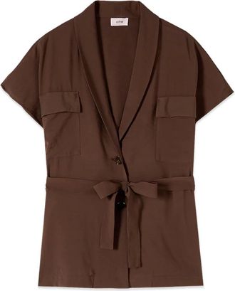 Oltre Femme, Vestes, Brun, Taille: 40 FR Veste Gabardine Non Structur&eacute;e