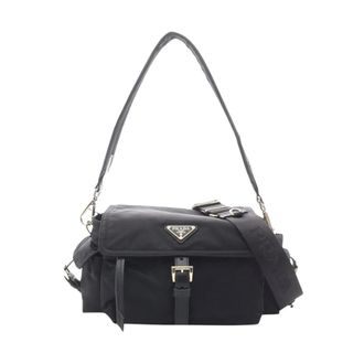 Prada Pre-owned Vintage Nylon Schultertasche mit Schnallen-Detail - - Pre-owned - Damen - Schwarzk - ONE SIZE