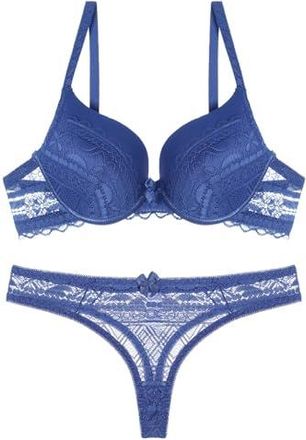 Generic Ensemble sous Vetement Femme Ensemble Lingerie Confortable Classique Bralette Brod&eacute;e Ultra-Fine - Dentelle Pure Desire, Galbe Subtil Et Touche Haut De