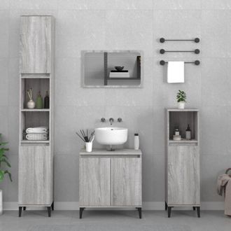 vidaXL Vidaxl - Ensemble de meubles de salle de bain 3 pcs Sonoma gris