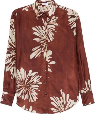 Brunello Cucinelli floral print shirt - Braun