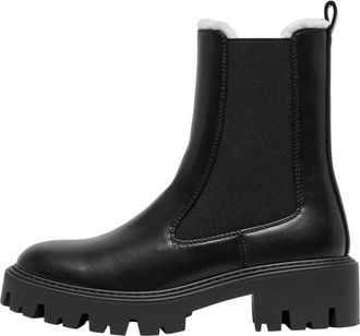 Only Damen ONLBETTY-9 PU WARM Lined Boot Stiefelette, Black, 36 EU
