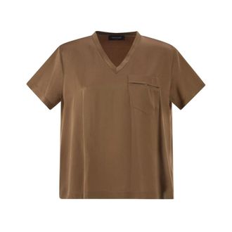 Fabiana Filippi V-Ausschnitt-Oberteil - - Tops - Damen - Braun - S