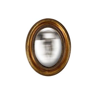 Emde Emde - Miroir convexe ovale dor&eacute; 24x19cm