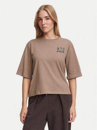 The North Face T-Shirt NF0A8JAP Dunkelbeige Boxy Fit