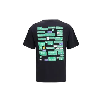 Palm Angels Logo-Print Cotton T-Shirt - Black