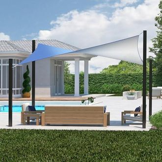 Coolaroo Dualshade Outdoor-Sonnensegel mit 95% UV-Schutz und Montageset, 365,8 x 243,8 cm, rechteckig, Farbe: Santorini