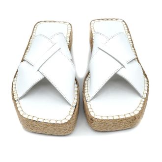 Bonateks Damen DERBTRLK100109 Wedge Sandal, White, 39 EU