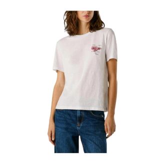 Pepe Jeans London Graphic Back Kurzarm-T-Shirt - - Tops - Damen - Wei&szlig; - S