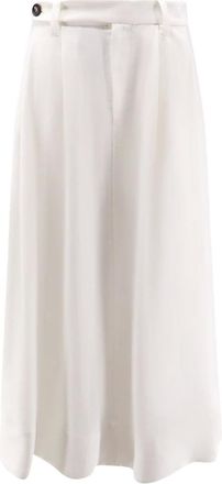 Brunello Cucinelli Femme, Jupes, Beige, Taille: 38 FR Jupe Sartoriale en Twill avec Monili