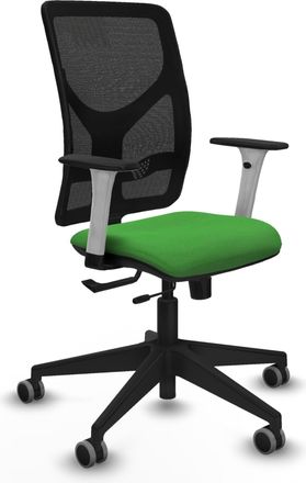 Piqueras y Crespo Gr&uuml;ner Schreibtischstuhl mit wei&szlig;en und schwarzen Armlehnen, h&ouml;henverstellbare Lendenwirbelst&uuml;tze, ausgestattet mit Syncro/Traslack und Schneideschaum