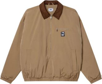Obey Homme, Vestes, Beige, Taille: M Veste bomber à col en velours beige vintage