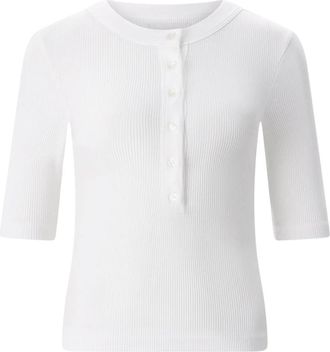 Citizens Of Humanity Femme, Tops, Blanc, Taille: 36 FR Haut &agrave; Manches Longues Boutonn&eacute; et C&ocirc;tel&eacute;