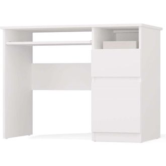 Topeshop Topeshop - porto - Bureau informatique 1 porte et 1 tiroir droite - 51x98,5x75,5cm - Blanc