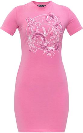 Versace Jeans Couture Femme, Robes, Rose, Taille: 42 FR Robe avec imprim&eacute; et sequins scintillants