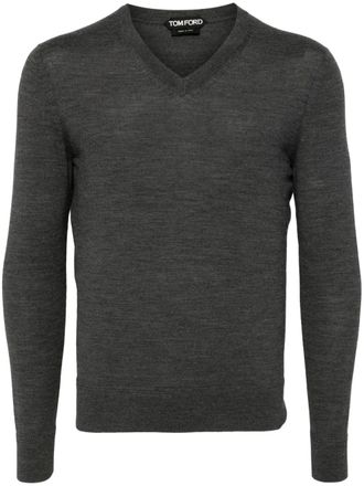 Tom Ford haut ample à détail de découpe sur le devant - Gris