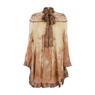 Zimmermann Hypnotisches Paisley Minikleid mit Pussybow - - Dresses - Damen - Mehrfarbig - S