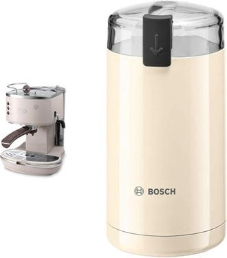 DeLonghi Icona Vintage Espresso Siebtr&auml;germaschine ECOV311.BG - mit professioneller Milchaufsch&auml;umd&uuml;se, 15 bar, 1,4 l, beige & Bosch Hausger&auml;te TSM6A017C Kaffe