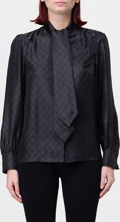 Gucci Schluppenbluse aus reiner Seide mit durchgehendem GG-Monogramm